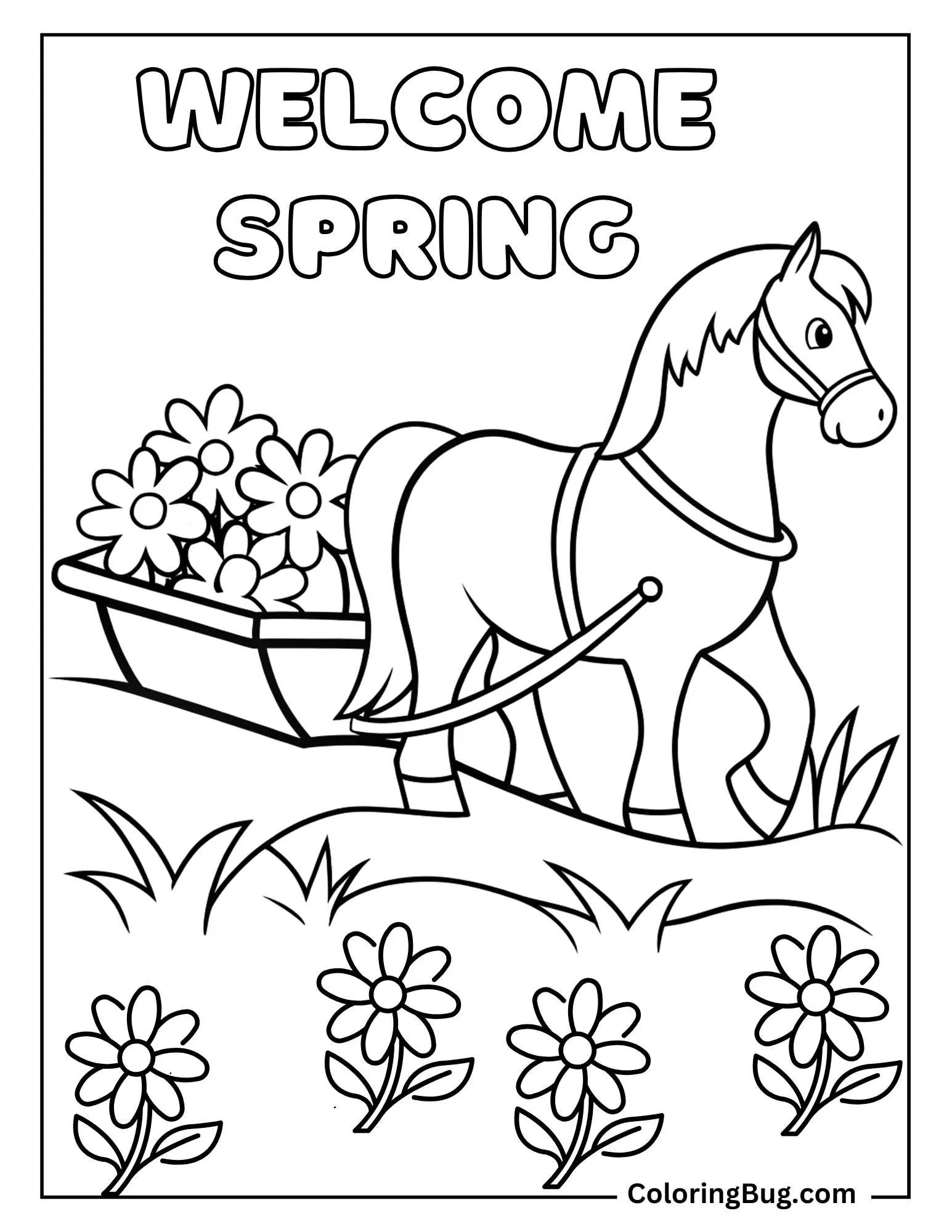 20 Horse Spring Coloring Pages (Free Printable PDFs)