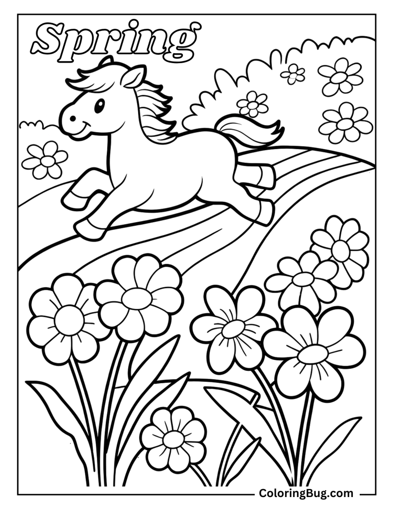 20 Horse Spring Coloring Pages (Free Printable PDFs)