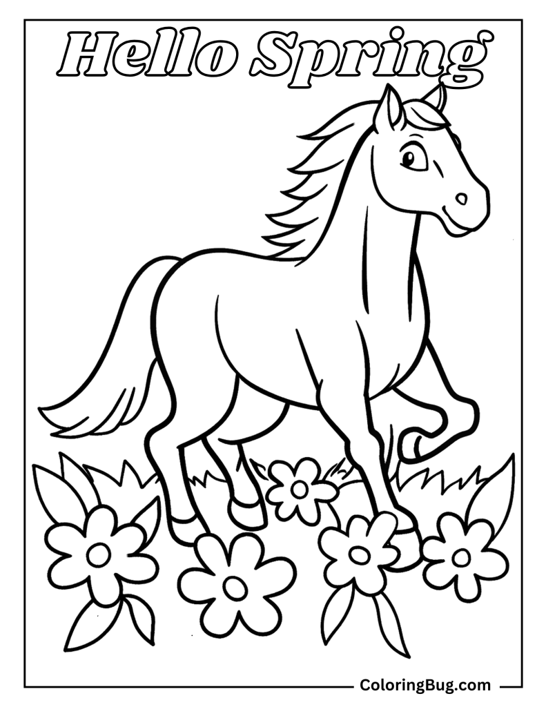 20 Horse Spring Coloring Pages (Free Printable PDFs)