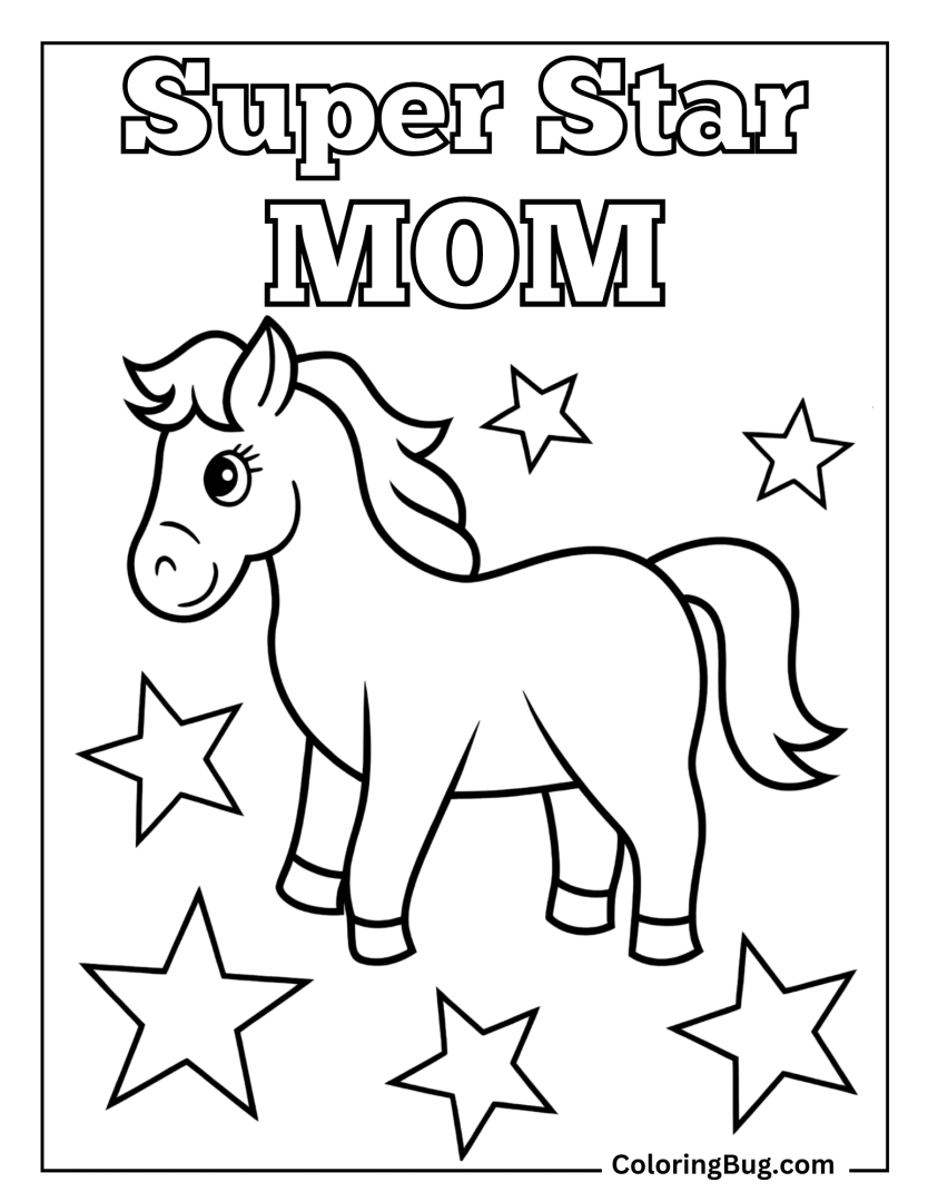 20 Horse Mother's Day Coloring Pages (Free Printable PDFs)