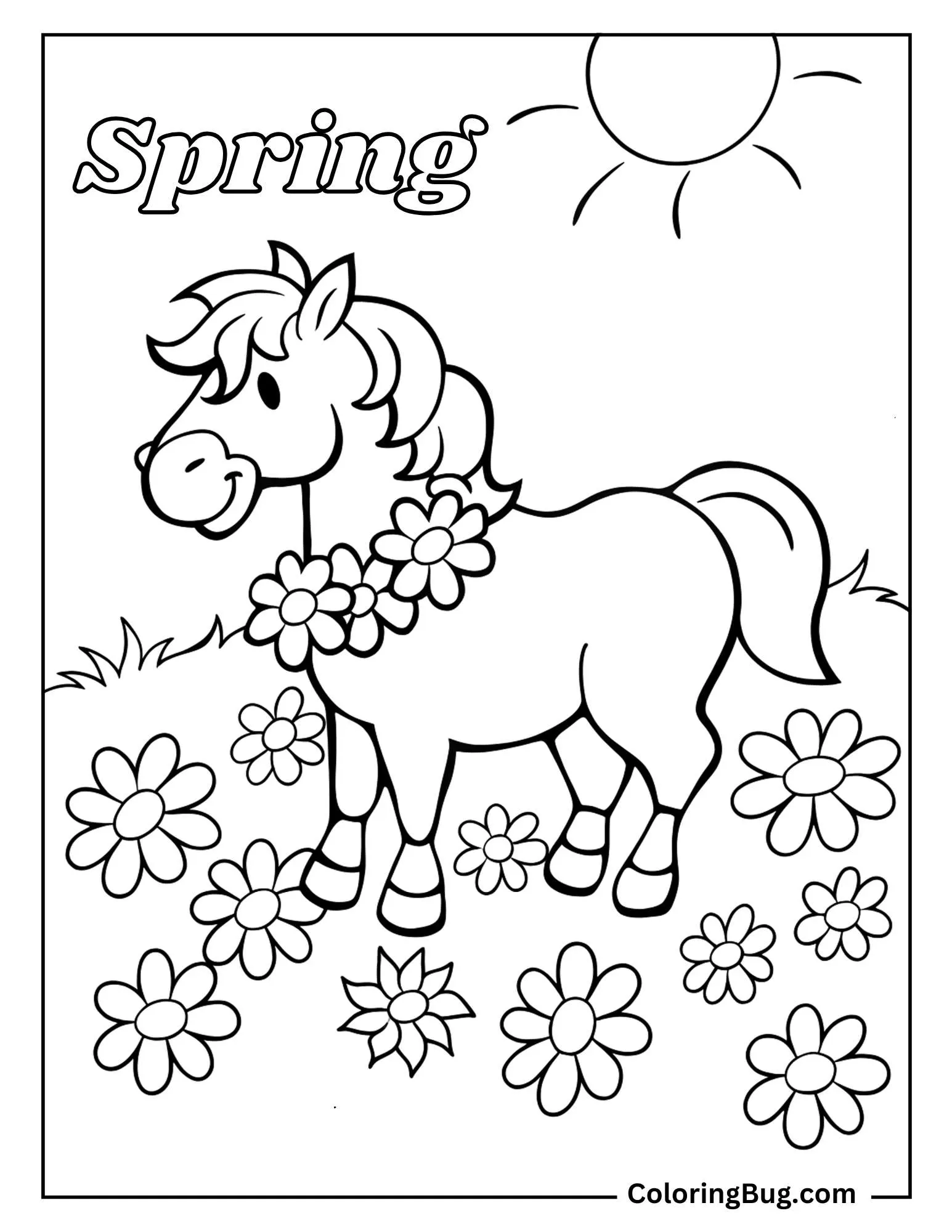 20 Horse Spring Coloring Pages (Free Printable PDFs)