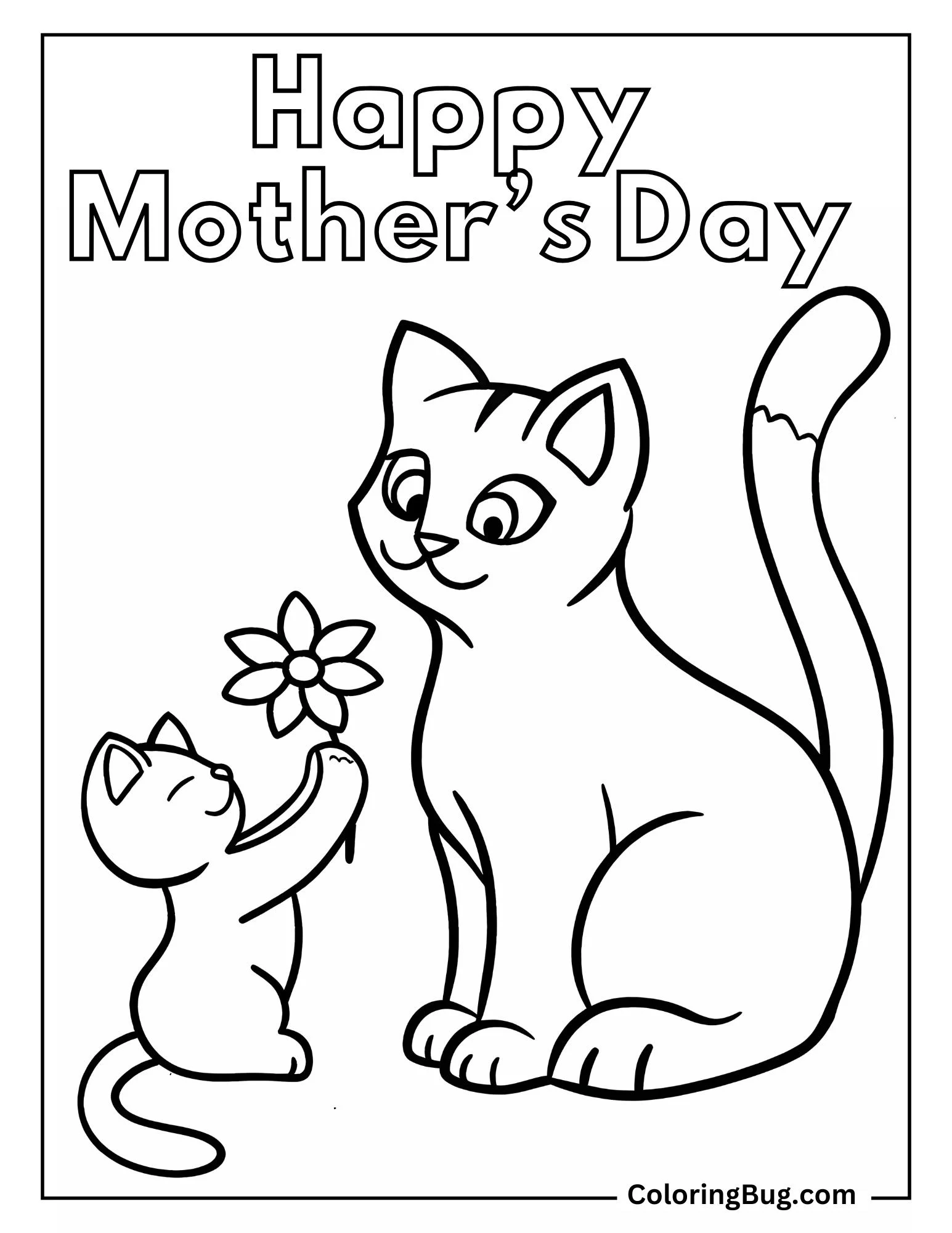 20 Cat Mother's Day Coloring Pages (Free Printable PDFs)