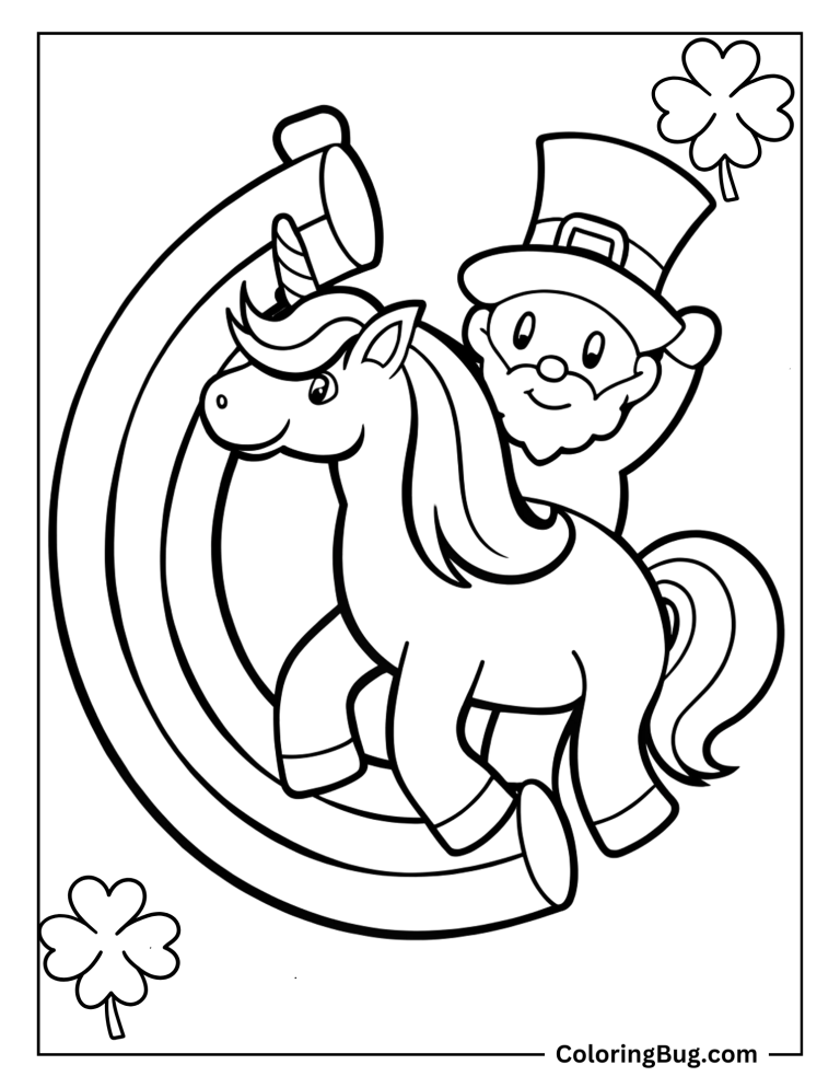 20 Unicorn St. Patrick's Day Coloring Pages (Free Printable PDFs)