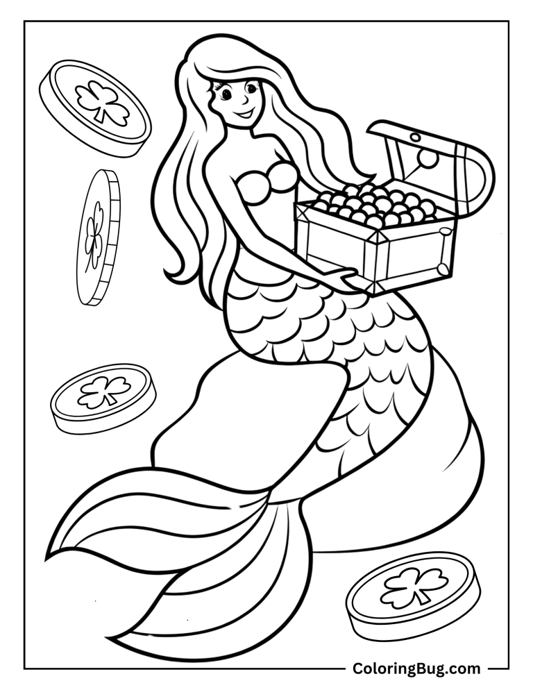 16 Mermaid St. Patrick's Day Coloring Pages (Free Printable PDFs)