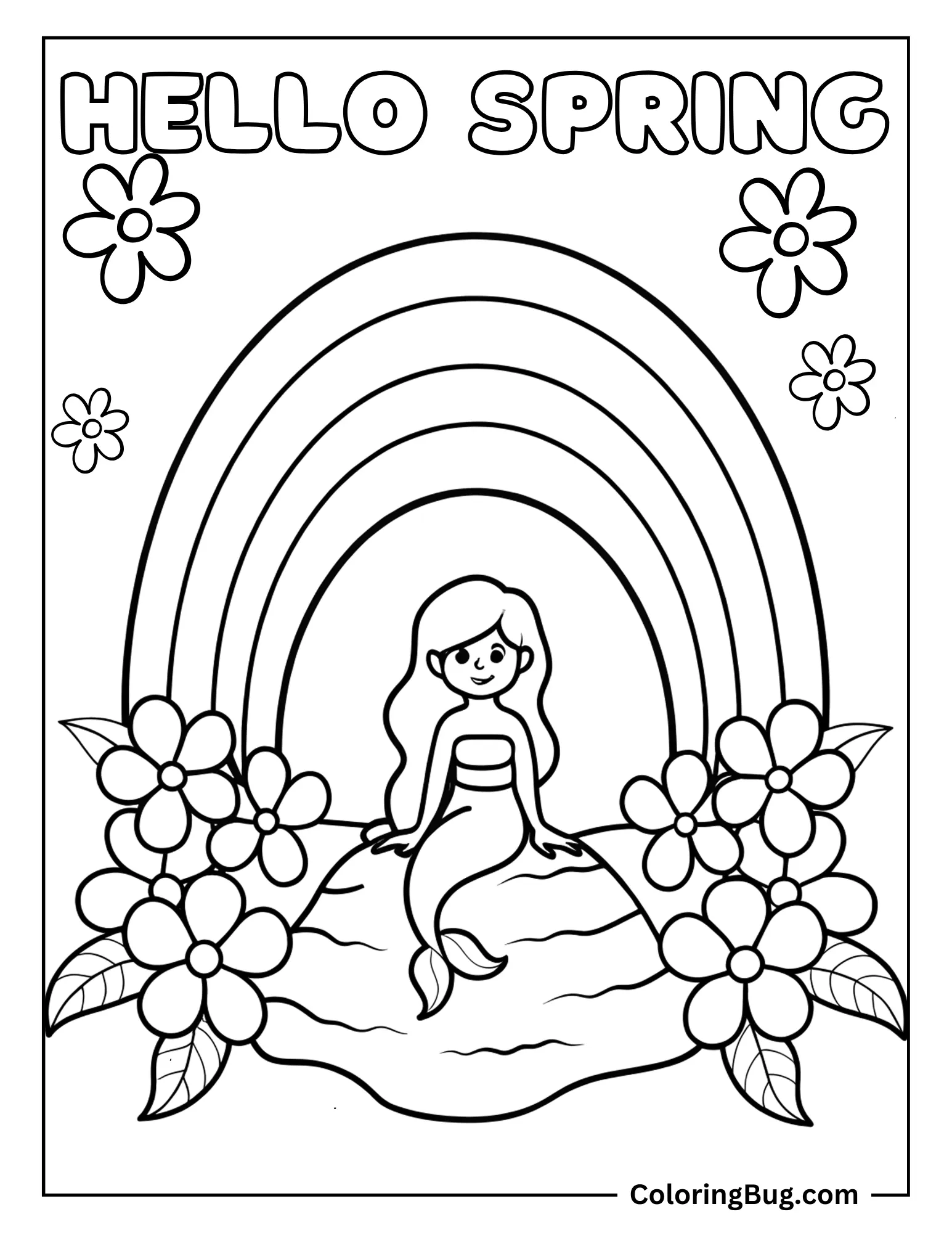 16 Mermaid Spring Coloring Pages (Free Printable PDFs)