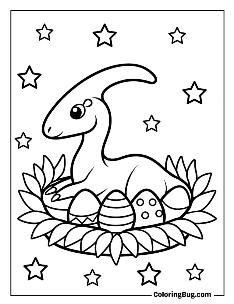 30 Dinosaur Easter Coloring Pages (Free Printable PDFs)
