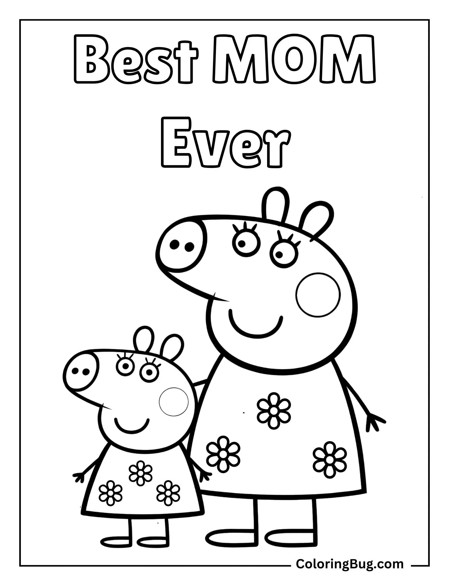 20 Peppa Pig Mother's Day Coloring Pages (Free Printable PDFs)