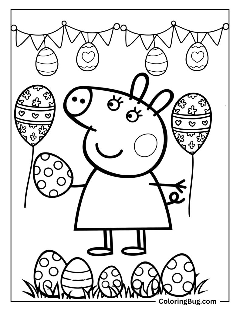 30 Peppa Pig Easter Coloring Pages (Free Printable PDFs)