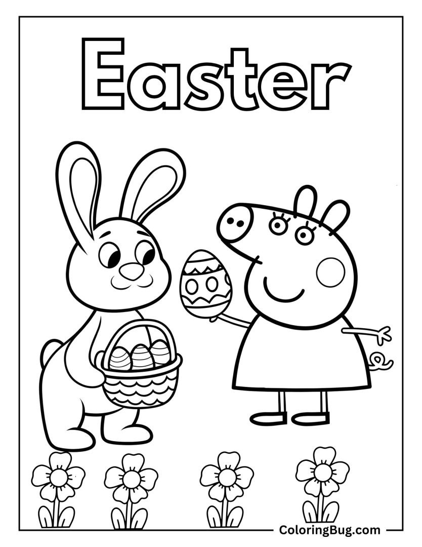 30 Peppa Pig Easter Coloring Pages (Free Printable PDFs)