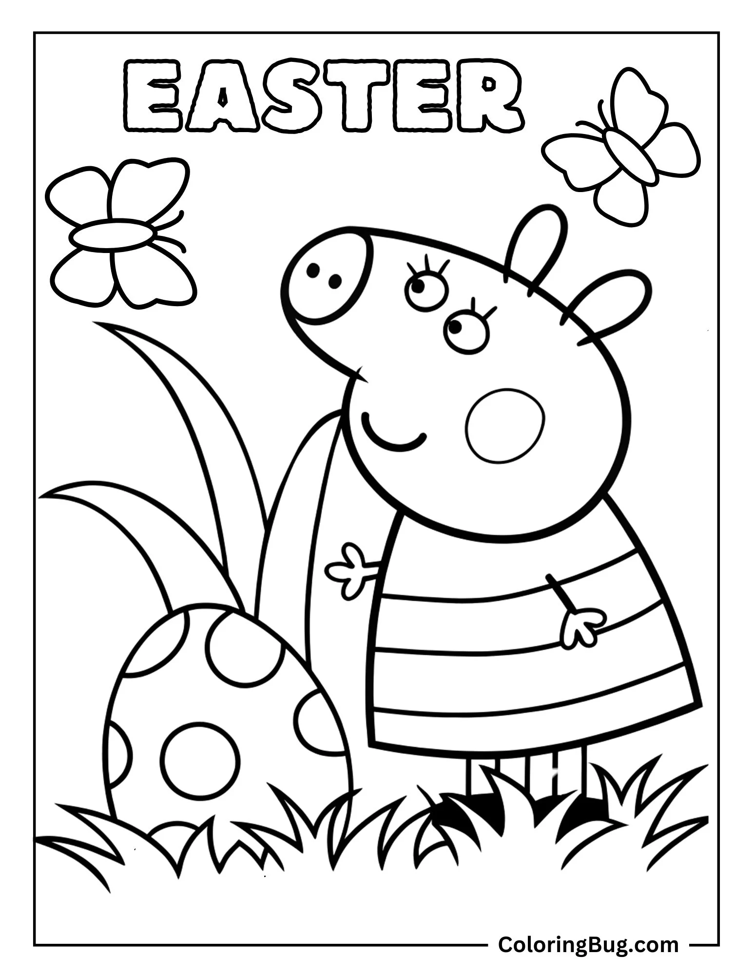 30 Peppa Pig Easter Coloring Pages (Free Printable PDFs)
