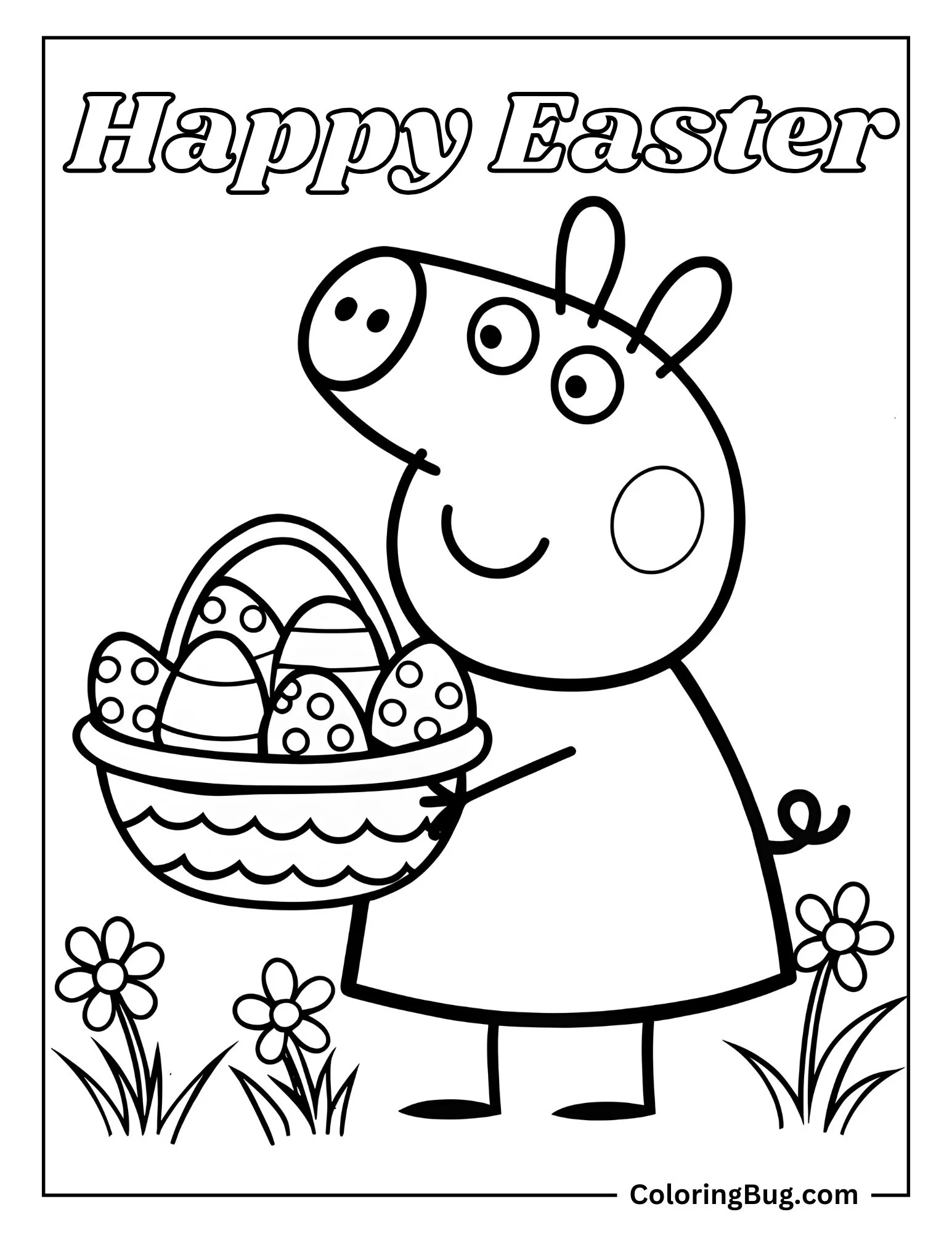 30 Peppa Pig Easter Coloring Pages (Free Printable PDFs)