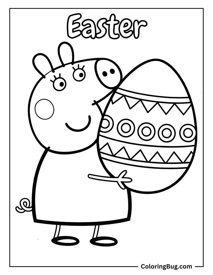 30 Peppa Pig Easter Coloring Pages (Free Printable PDFs)