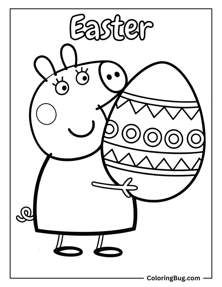 30 Peppa Pig Easter Coloring Pages (Free Printable PDFs)