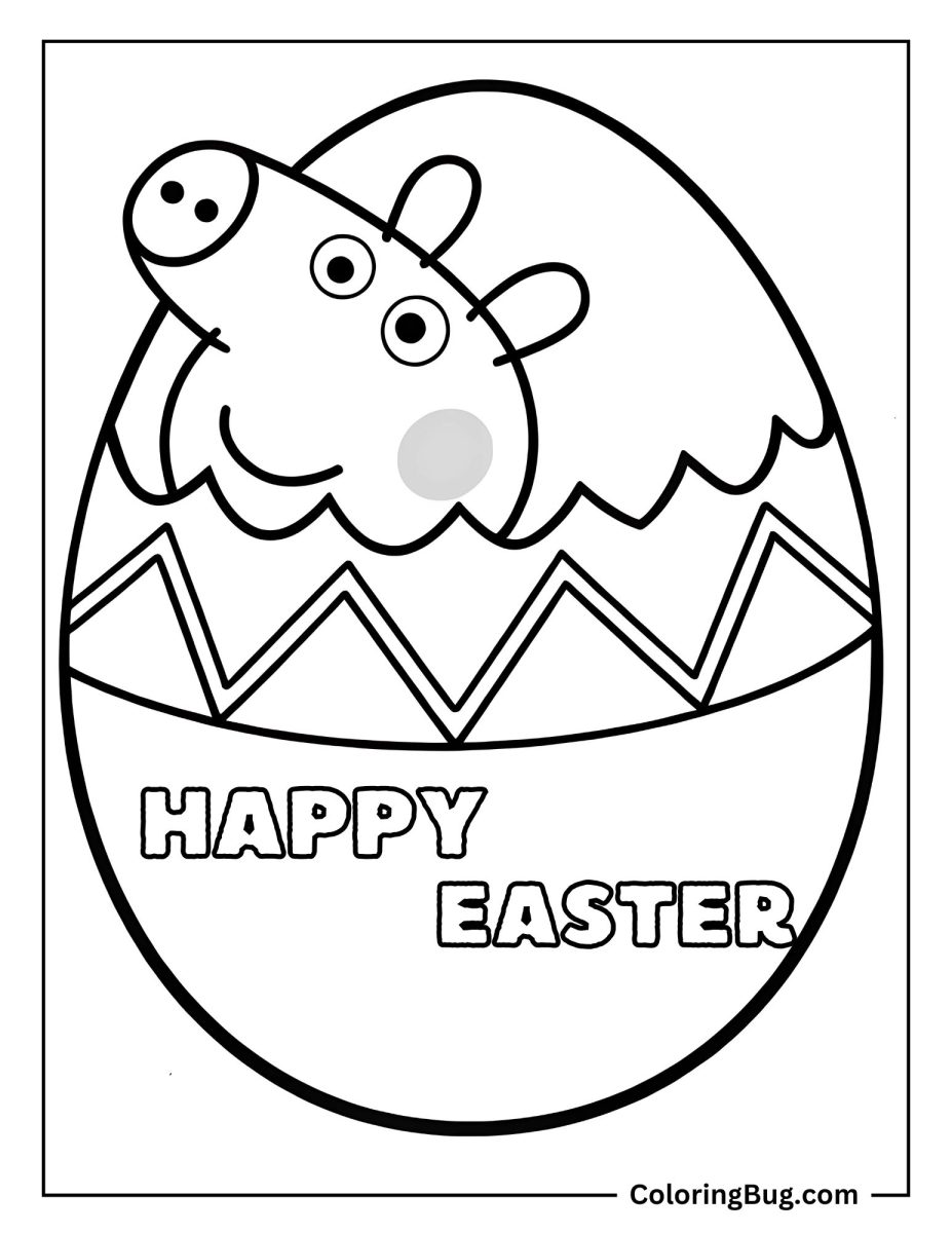 30 Peppa Pig Easter Coloring Pages (Free Printable PDFs)