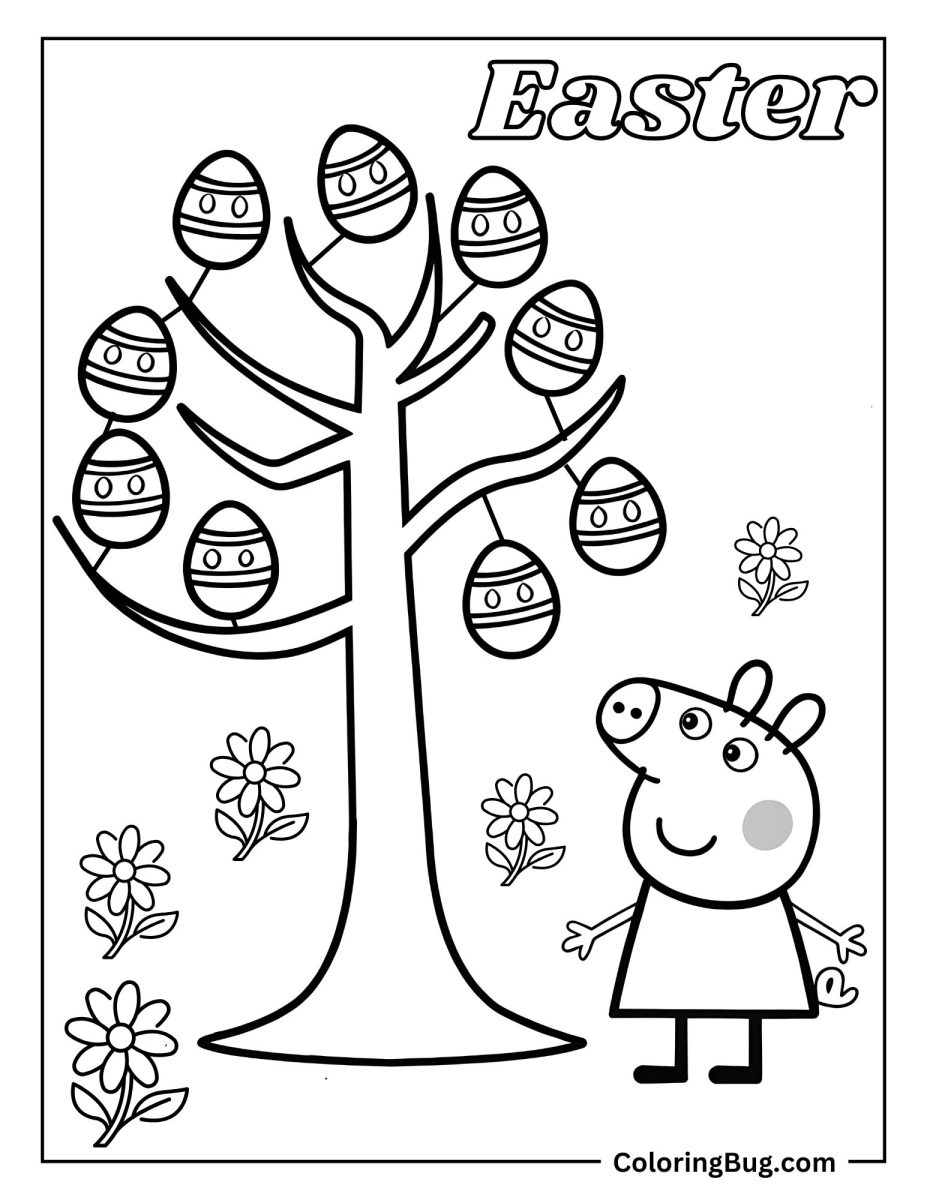 30 Peppa Pig Easter Coloring Pages (Free Printable PDFs)