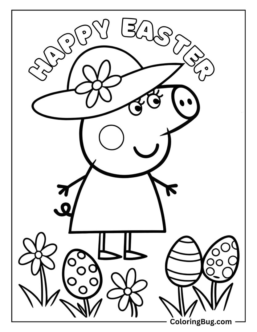 30 Peppa Pig Easter Coloring Pages (Free Printable PDFs)