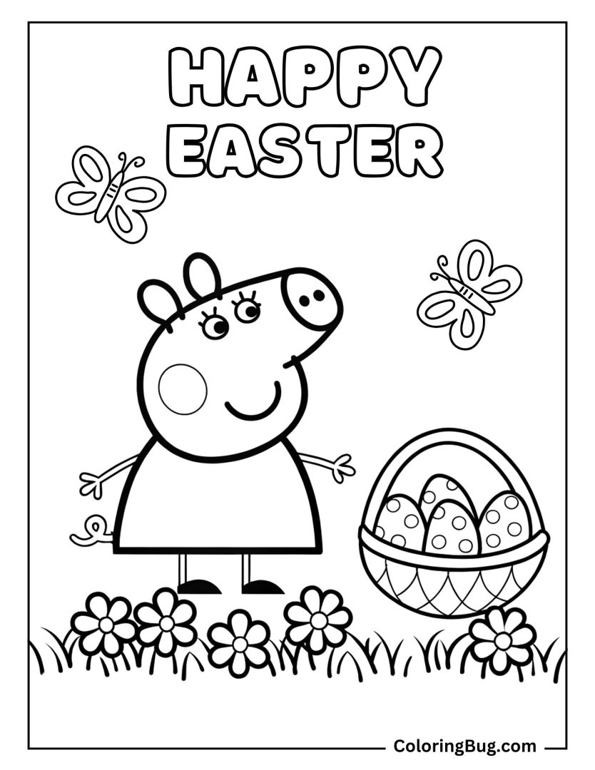 30 Peppa Pig Easter Coloring Pages (Free Printable PDFs)