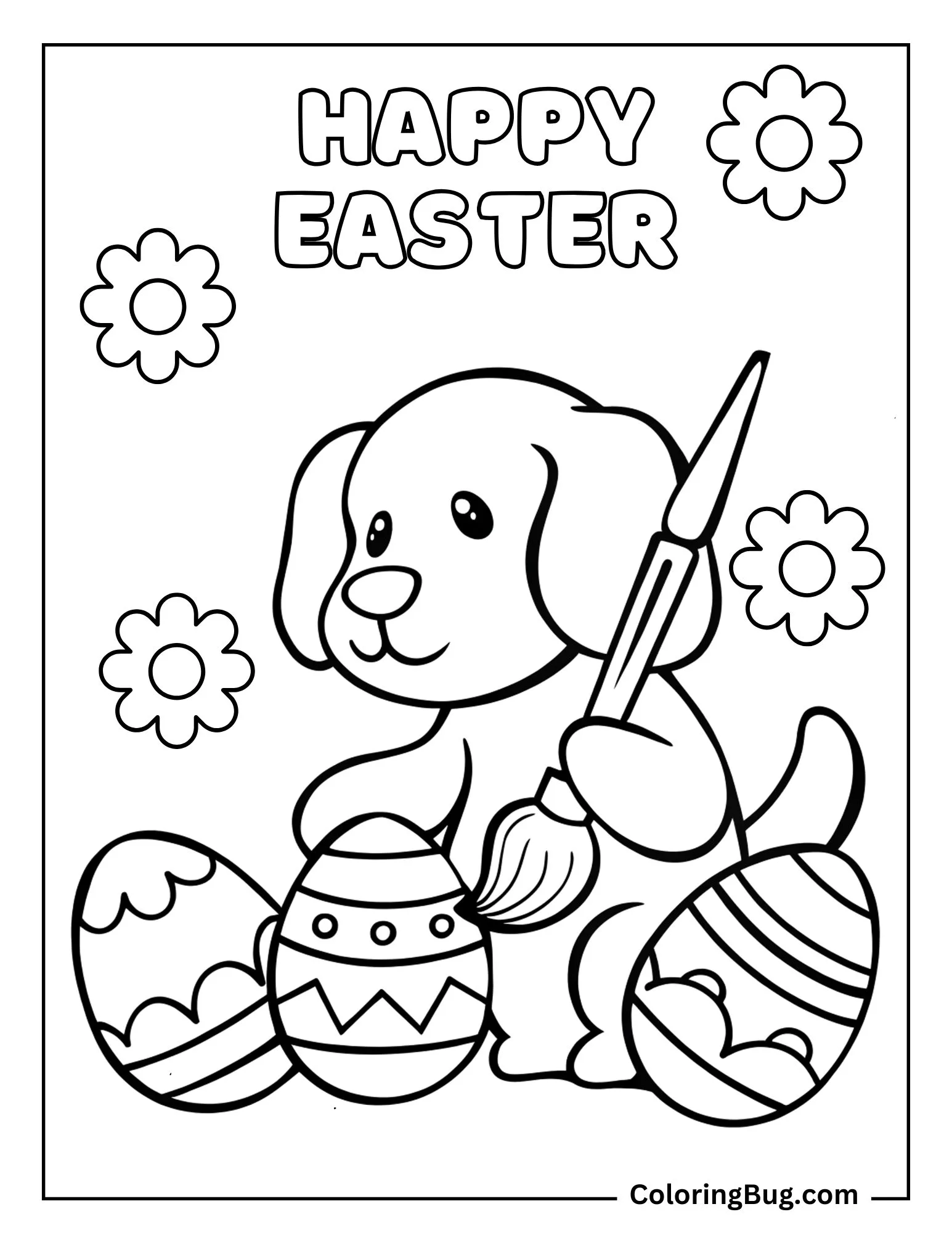 30 Dog Easter Coloring Pages (Free Printable PDFs)