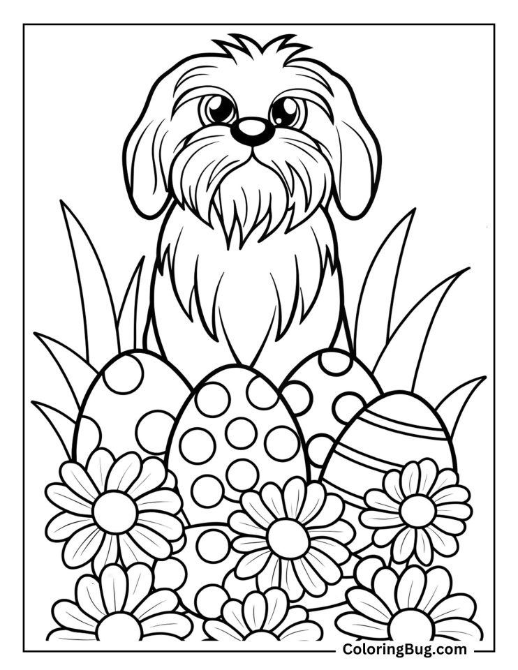 30 Dog Easter Coloring Pages (Free Printable PDFs)