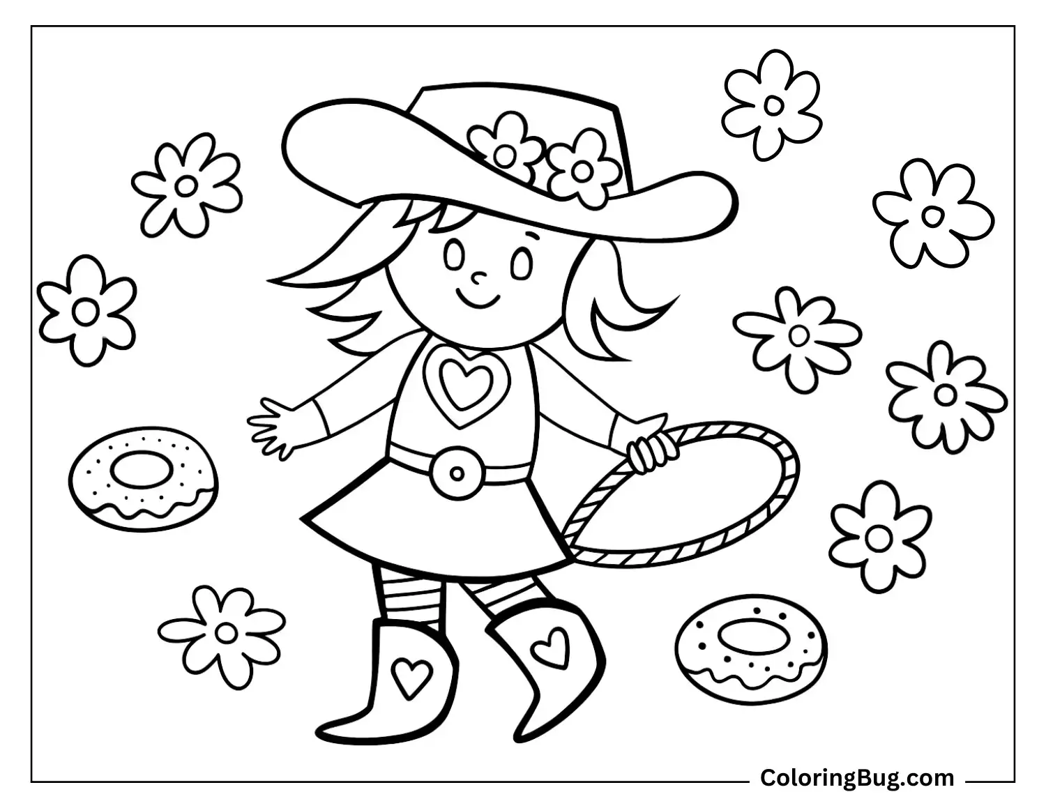 38 Cowgirl Coloring Pages Free Printable Pdfs
