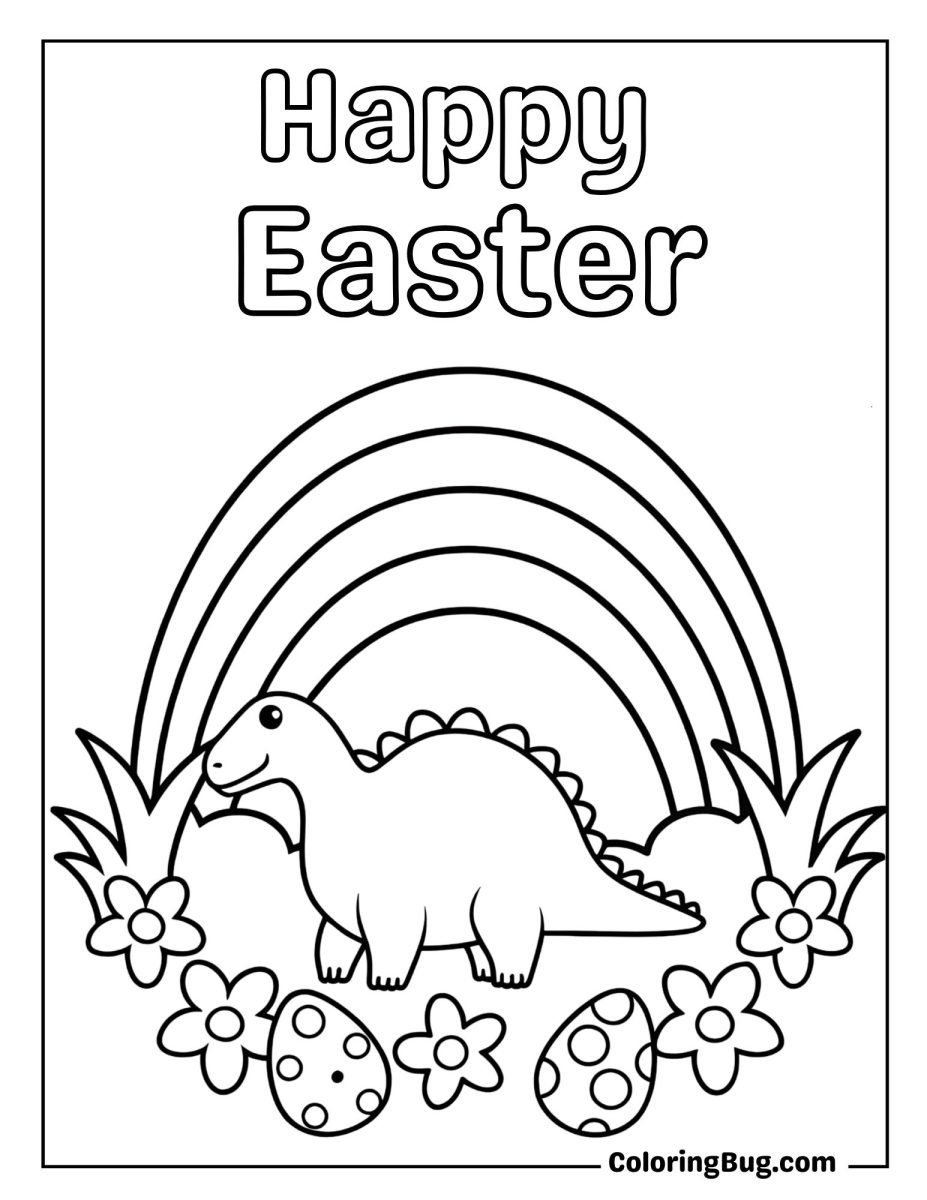 30 Dinosaur Easter Coloring Pages (Free Printable PDFs)