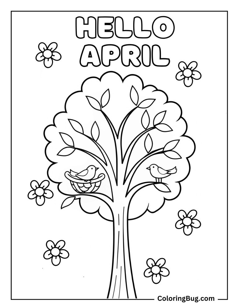 60 April Coloring Pages (Free Printable PDFs)