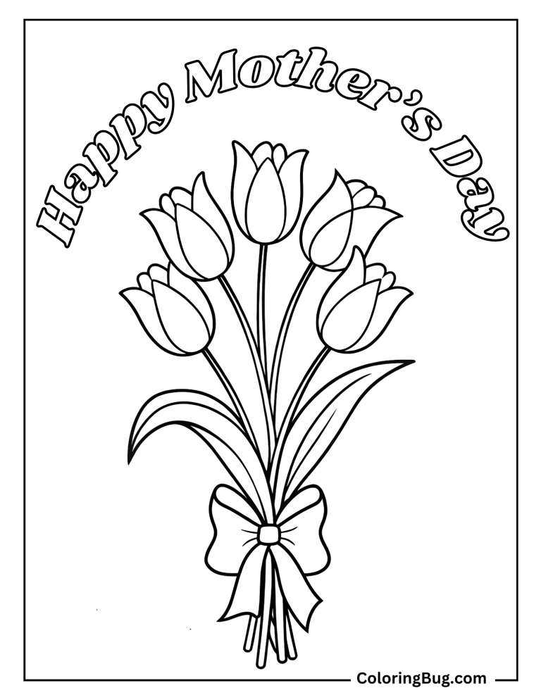20 Beautiful Flower Mother's Day Coloring Pages (Free Printable PDFs)