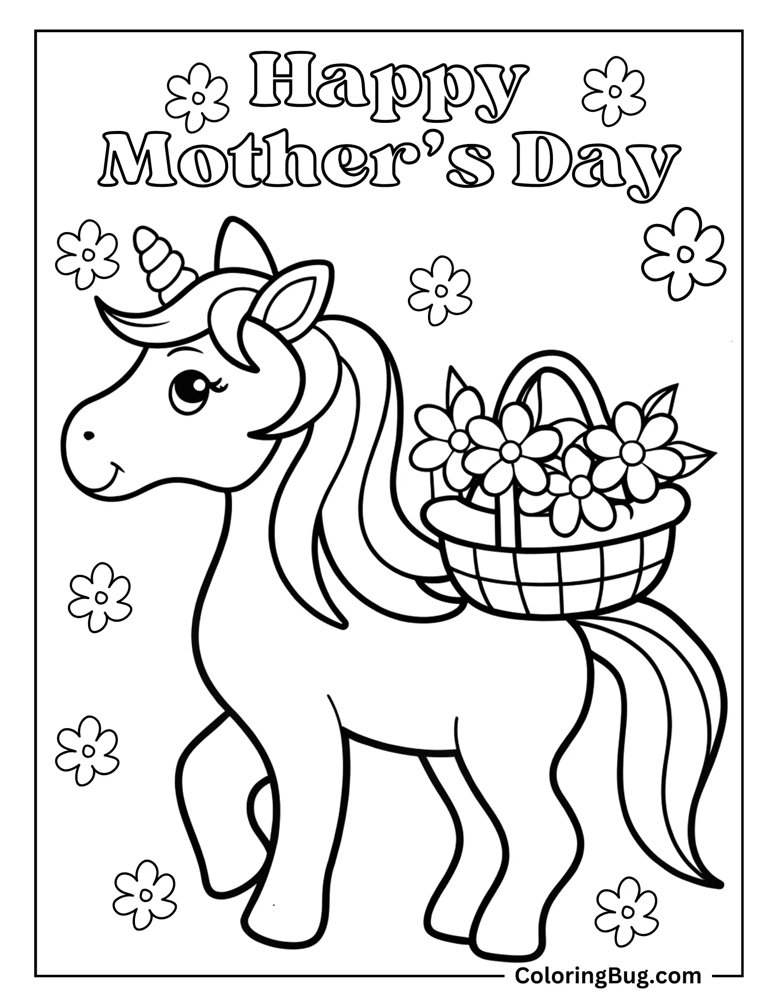 20 Unicorn Mother's Day Coloring Pages (Free Printable PDFs)