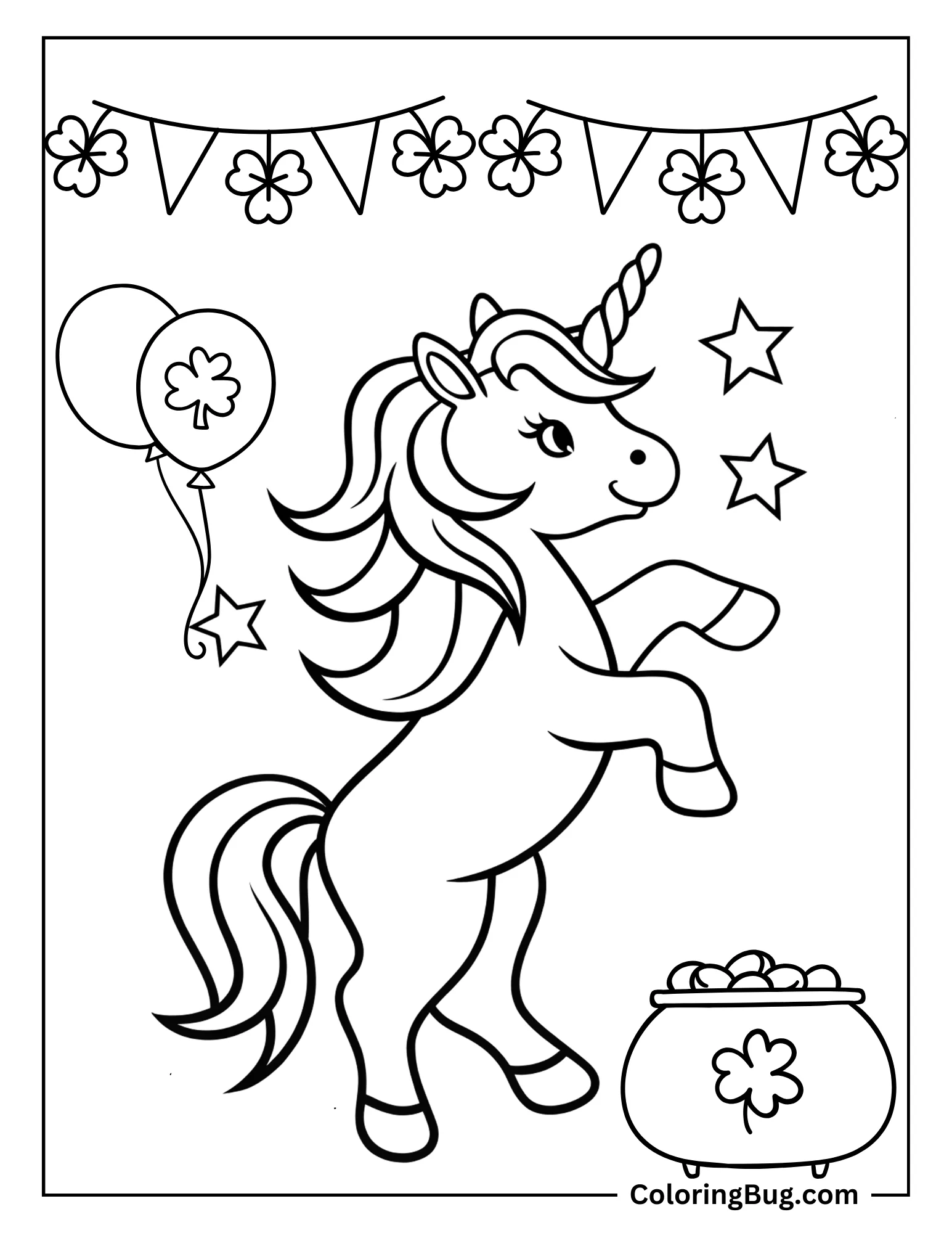 20 Unicorn St. Patrick's Day Coloring Pages (Free Printable PDFs)