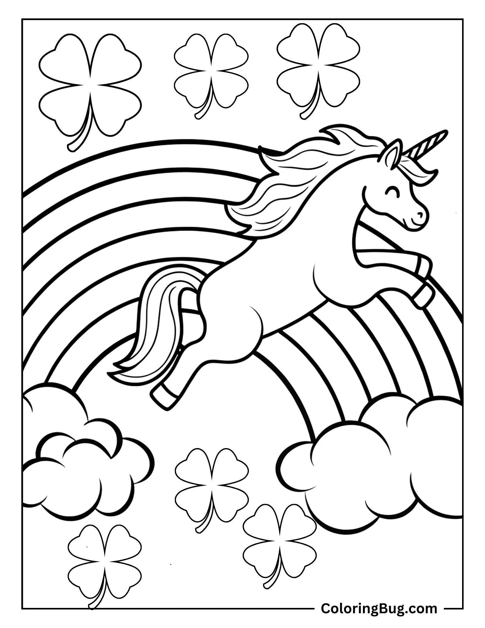 20 Unicorn St. Patrick's Day Coloring Pages (Free Printable PDFs)