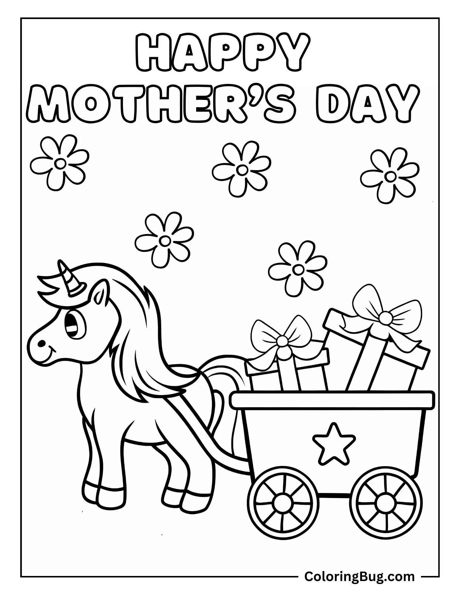 20 Unicorn Mother's Day Coloring Pages (Free Printable PDFs)