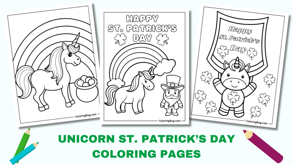 20 Unicorn St. Patrick's Day Coloring Pages (Free Printable PDFs)