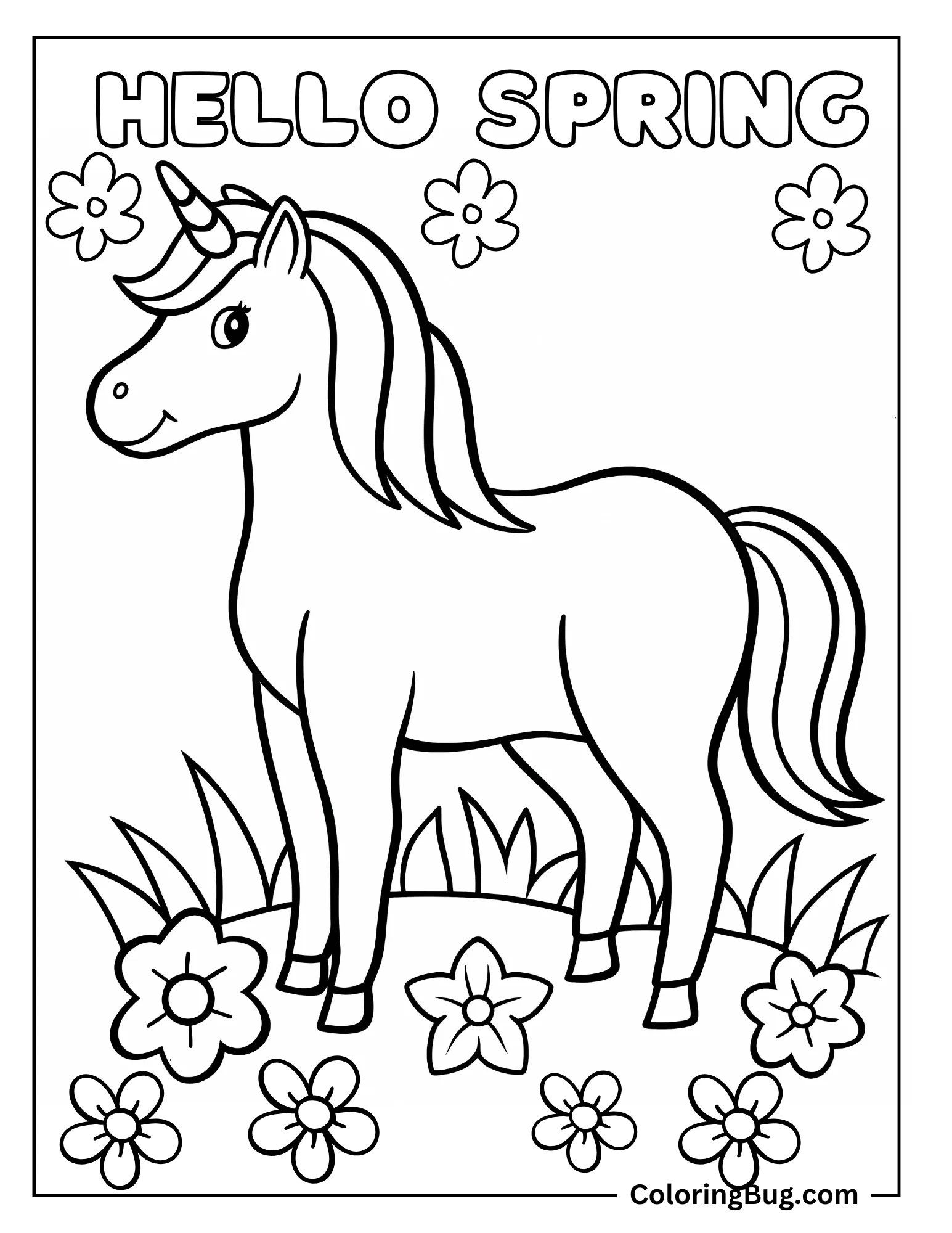 20 Spring Unicorn Coloring pages (Free Printable PDFs)