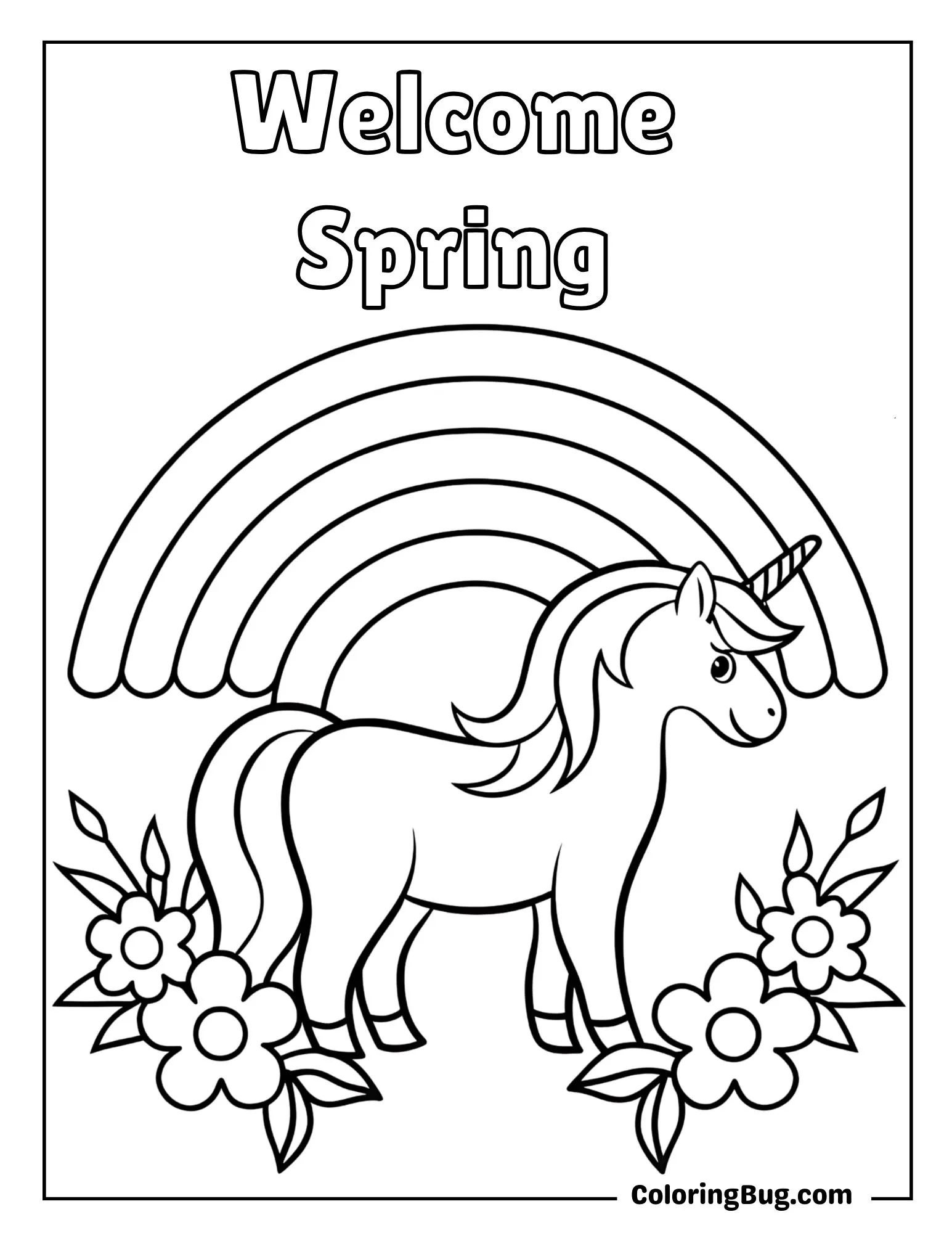 20 Spring Unicorn Coloring pages (Free Printable PDFs)