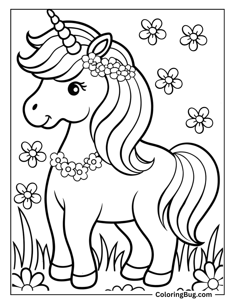 20 Spring Unicorn Coloring pages (Free Printable PDFs)