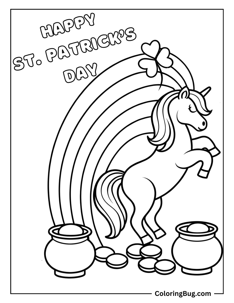 20 Unicorn St. Patrick's Day Coloring Pages (Free Printable PDFs)