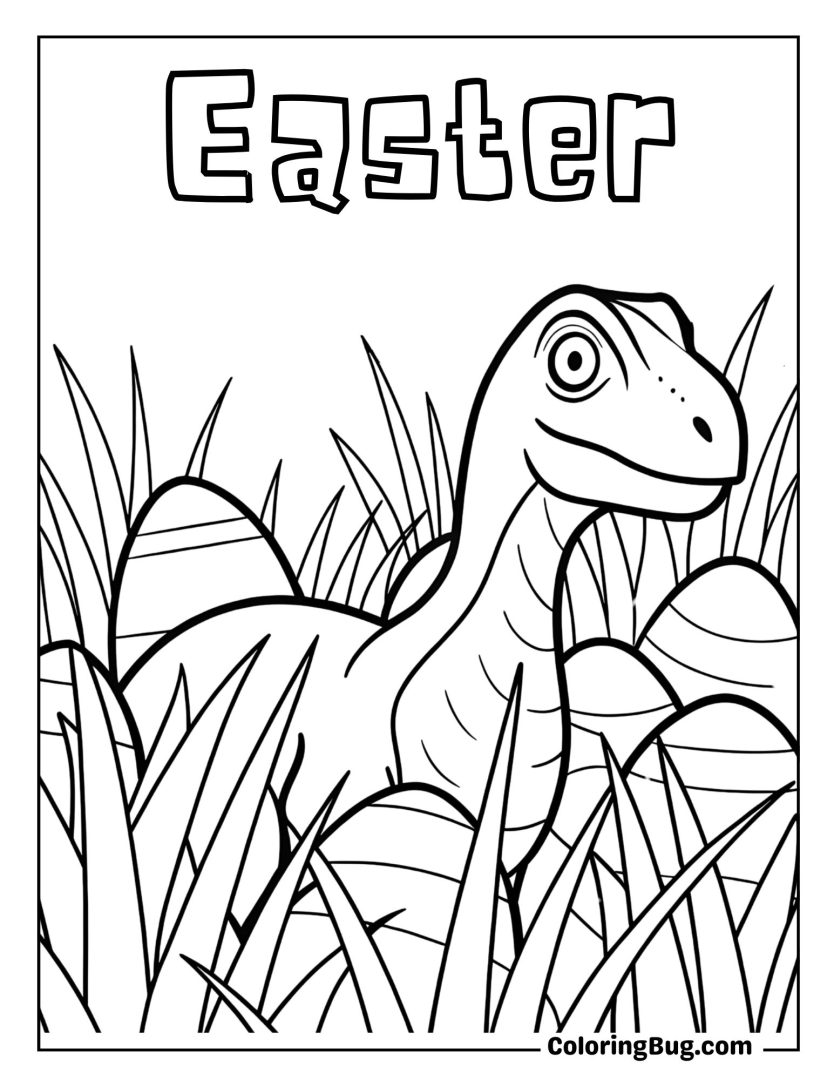 30 Dinosaur Easter Coloring Pages (Free Printable PDFs)