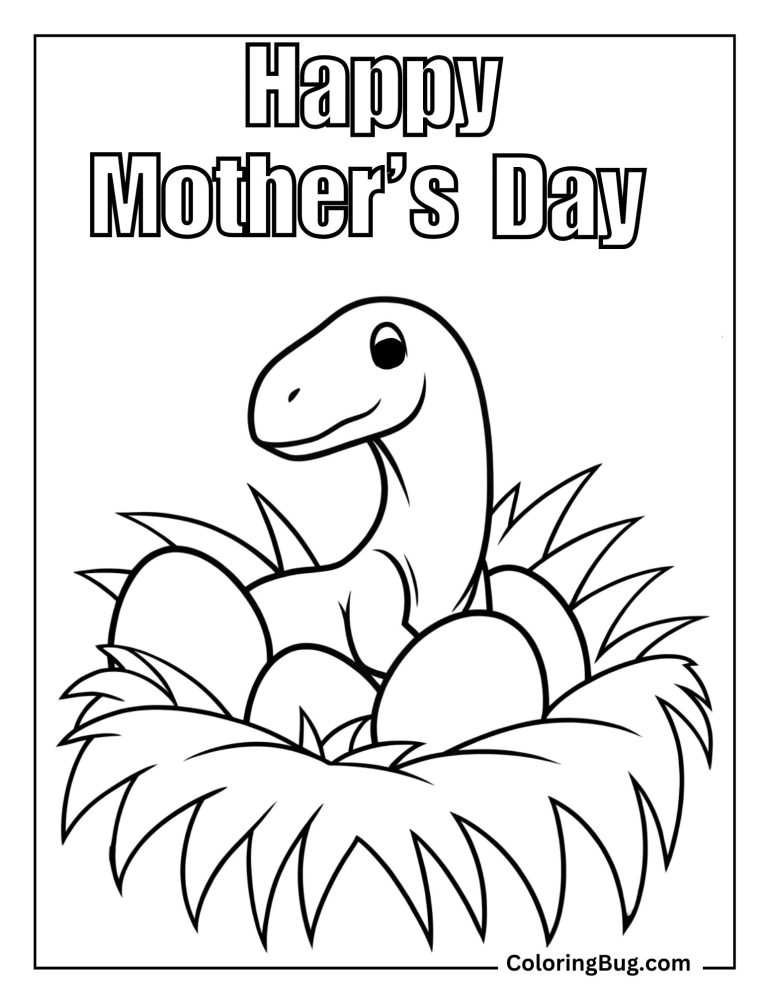 20 Dinosaur Mother's Day Coloring Pages (Free Printable PDFs)