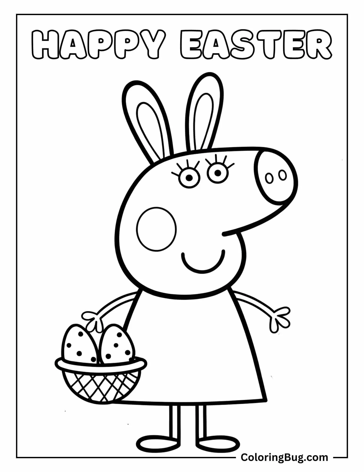 30 Peppa Pig Easter Coloring Pages (Free Printable PDFs)