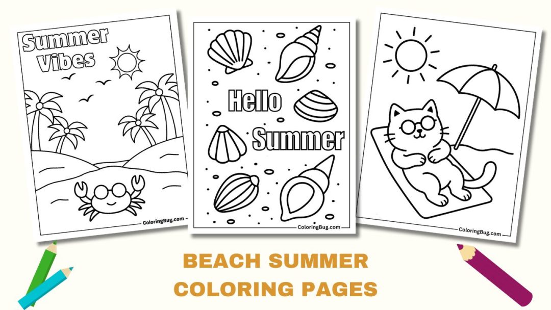 20 Beach Summer Coloring Pages (Free Printable PDFs)
