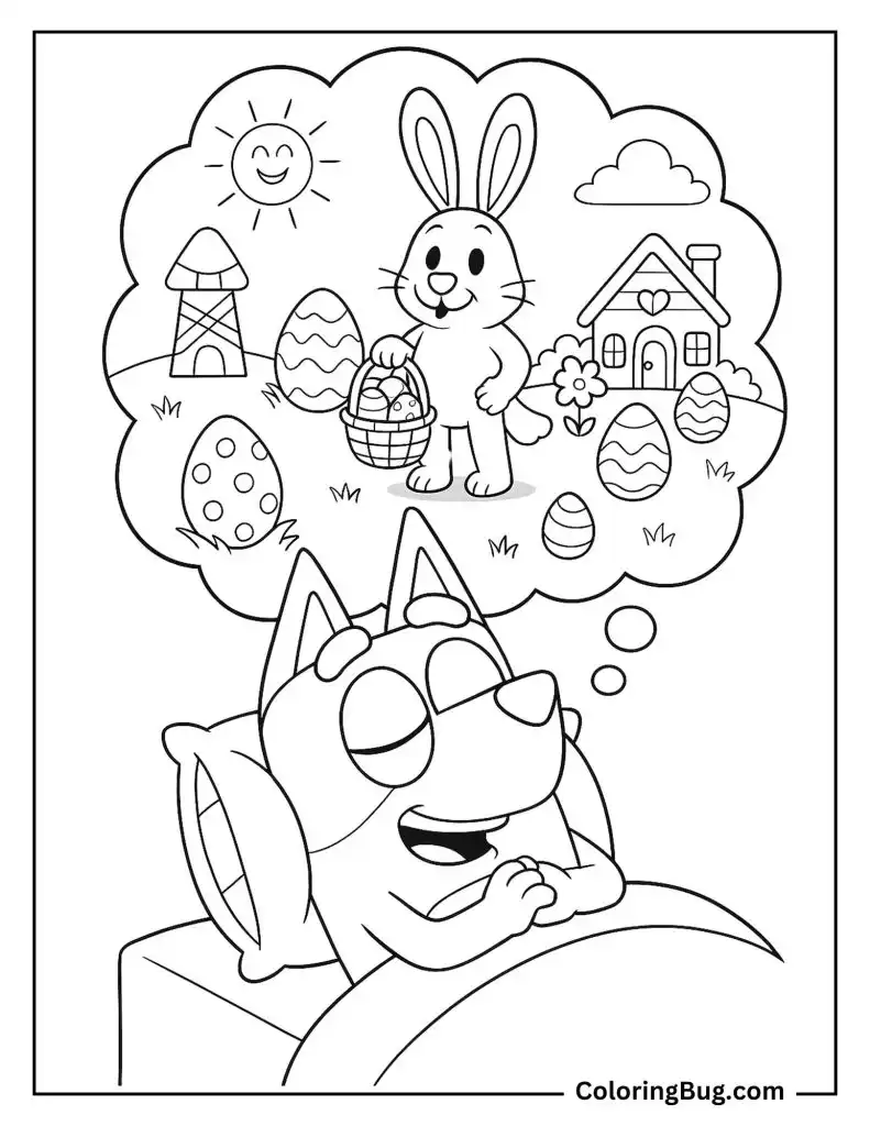 20 Bluey Easter Coloring Pages (Free Printable PDFs)