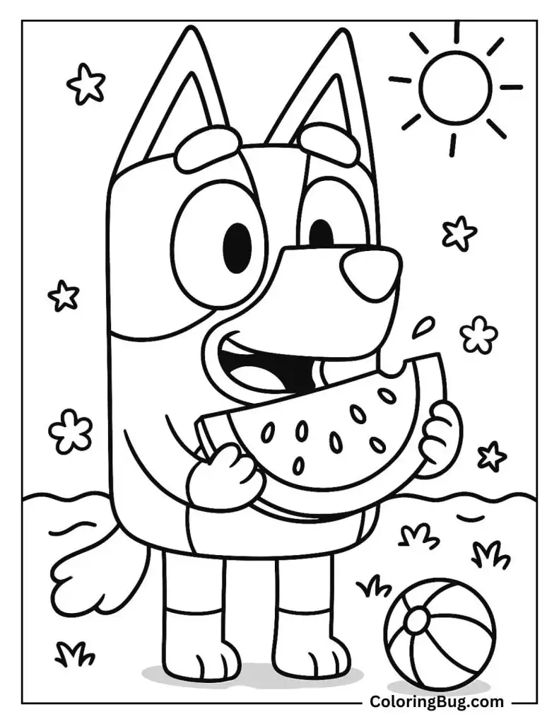 34 Bluey Summer Coloring Pages (Free Printable PDFs)