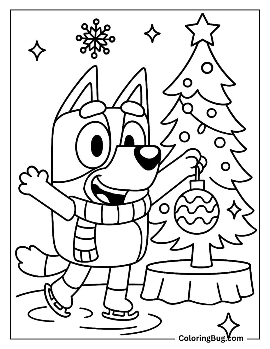 40 Bluey Christmas Coloring Pages (Free Printable PDFs)