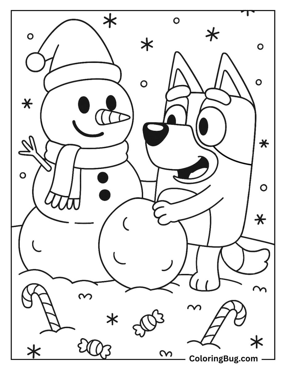 40 Bluey Christmas Coloring Pages (Free Printable PDFs)