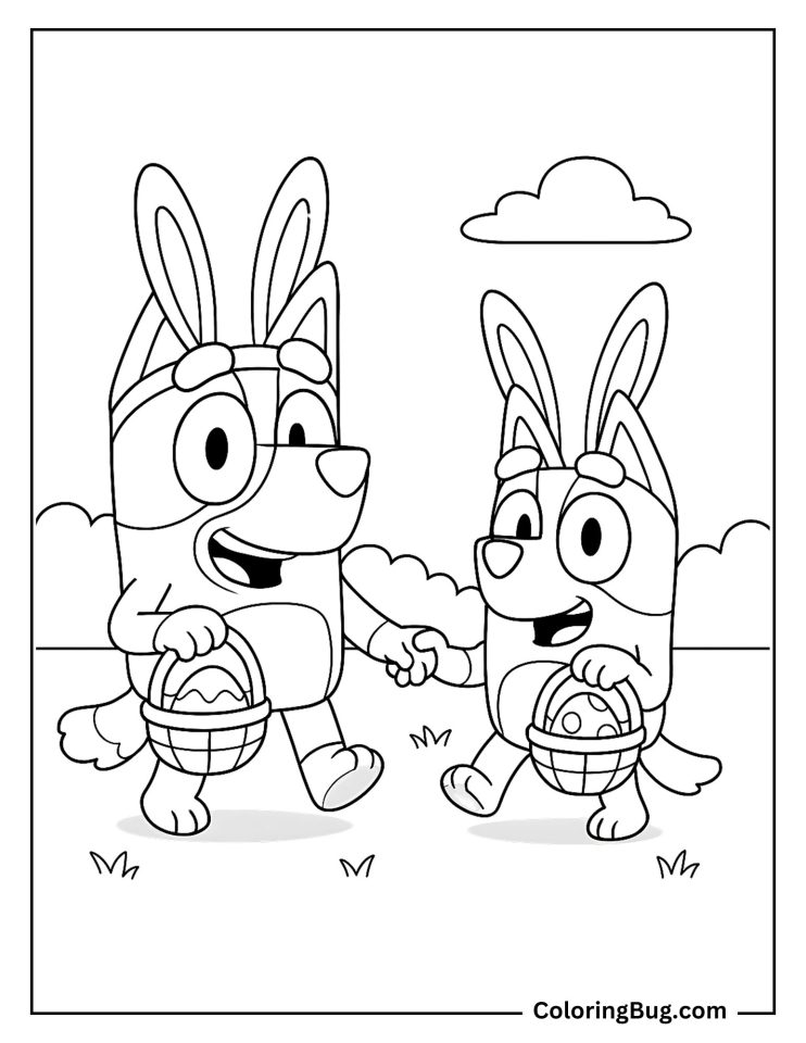 20 Bluey Easter Coloring Pages (Free Printable PDFs)