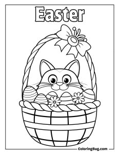 30 Cat Easter Coloring Pages (Free Printable PDFs)
