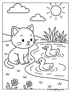 30 Cat Summer Coloring Pages (Free Printable PDFs)