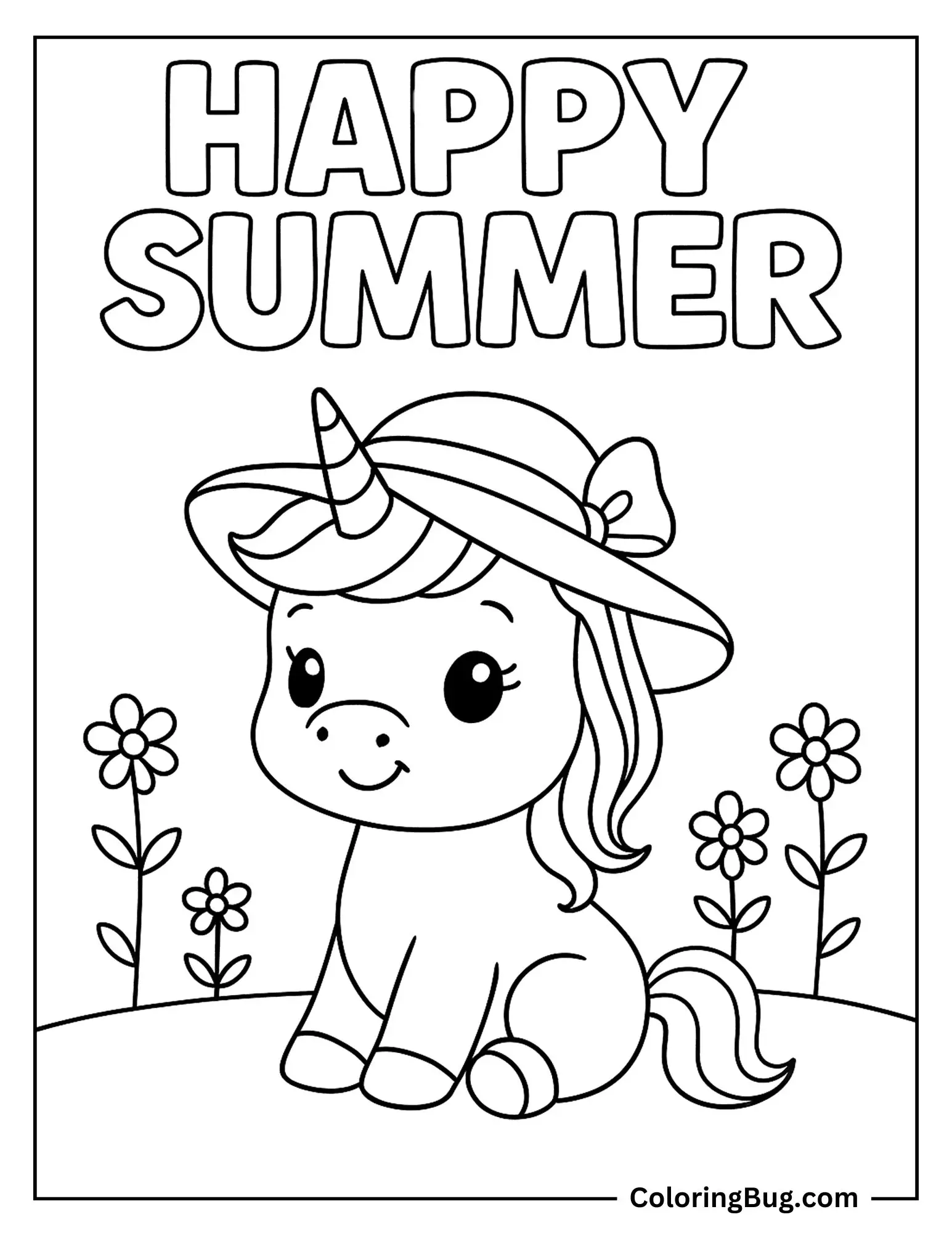 30 Unicorn Summer Coloring Pages (Free Printable PDFs)
