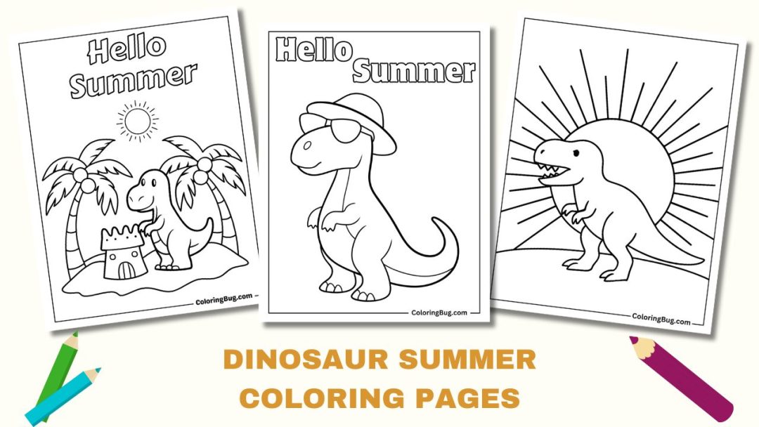 20 Summer Dinosaur Coloring Pages (Free Printable PDFs)