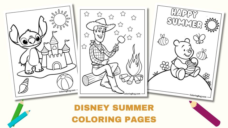 20 Disney Summer Coloring Pages (Free Printable PDFs)